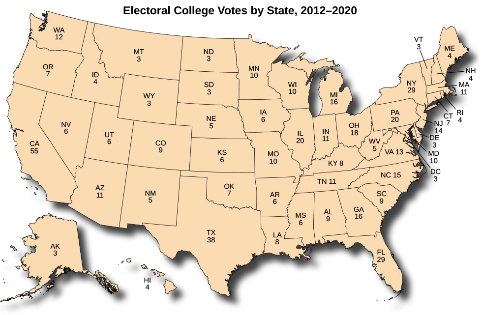 Electoral College Votes By State 2012 2020 American Government